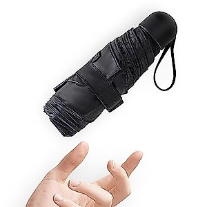 Chakipee Small Mini Sun Umbrella Light Compact Design Perfect for Travel Pocket Lightweight Portable UV Umbrella for Sun Protection, Sun&Rain Folding Umbrella