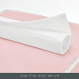 mDesign Fabric Hanging Organizer - Over Closet Rod Storage - 7 Shelves/3 Removable Drawers for Baby Nursery or Bedroom Organization, Holds Clothes, Toys, Accessories, Jane Collection, Pink/White