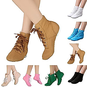 Mercatoo Children Canvas Dance Shoes Soft Soled Training Shoes Ballet Shoes Casual Sandals Dance Shoes Toddler Girl Tall Boots (Green, 4-4.5 Years)