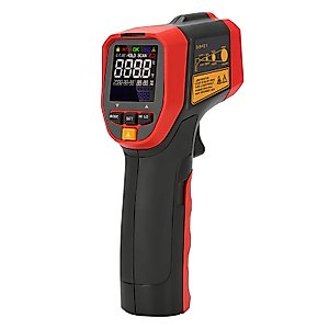 UNI-T UT301A+ Infrared Thermometer, Not for Human, -25.6°F to 788°F (-32°C to 420°C) Non-Contact Digital Laser Temperature Gun with LCD Display, Red & Grey