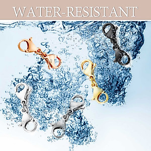 OHINGLT Double Lobster Clasp Extender Necklace Clasp Connector Bracelet Extension,Gold and Silver Lobster Claw Clasp Double Opening Jewelry Clasps for DIY Jewelry Making Women