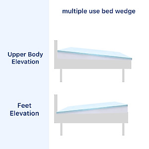 Bed Wedge Mattress Topper Incline 4-inch Twin XL, Cool Gel Memory Foam