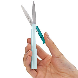 Plus Pen Style Non Stick Compact TSA Twiggy Scissors with Cover Turquoise