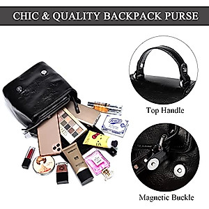 VASCHY Mini Backpack Purse, 2 Ways to Carry Cute Small Backpack for Women and Girls with Detachable Straps Black
