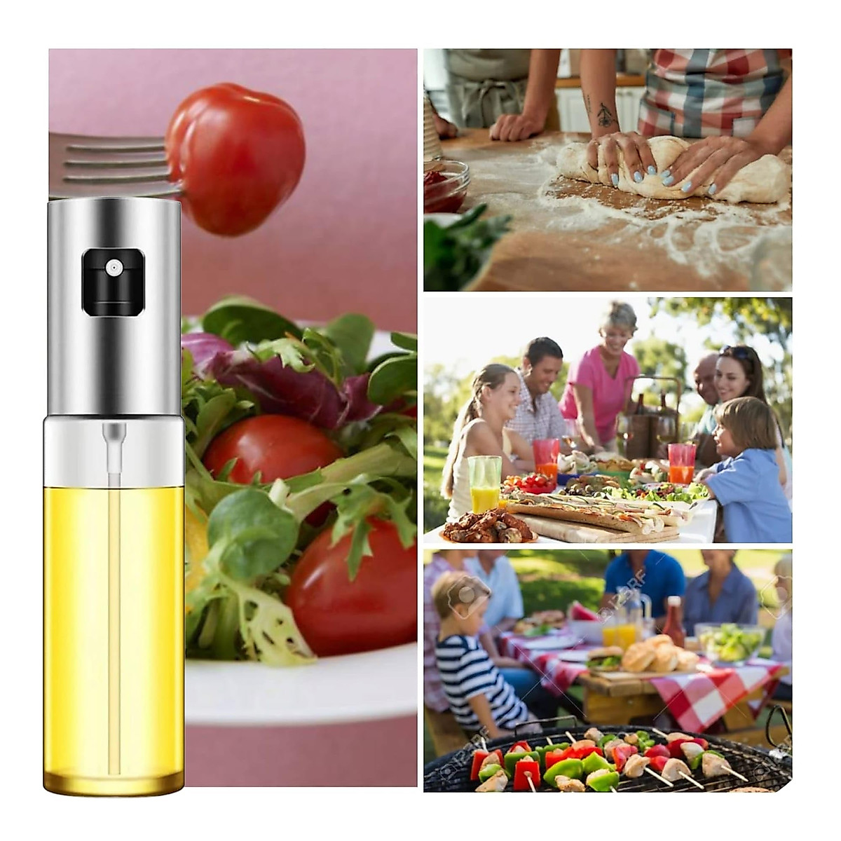ZIZZO HOME Oil Sprayer for Cooking, 2 Pack Olive Oil Sprayer Mister, Spray Bottle for Kitchen, 100ml Glass, Oil Vinegar Spritzer Sprayer Glass Bottles for Salad, cooking, roasting, BBQ