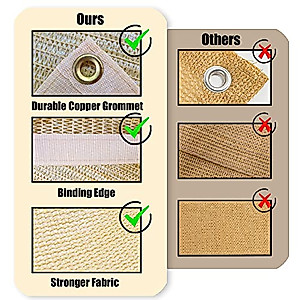 Junkogo Shade Cloth 90% 10x10ft Sun Shade Mesh Netting Cover for Pergola, Garden, Outdoor, Patio, Deck, Backyard