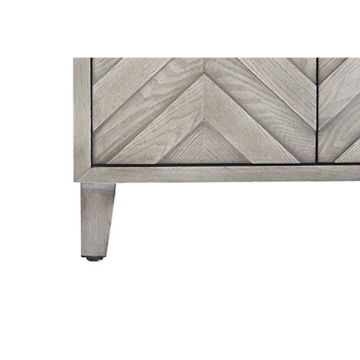 Amazon Brand – Stone & Beam Chevron Bar Cabinet, Light Gray Wood