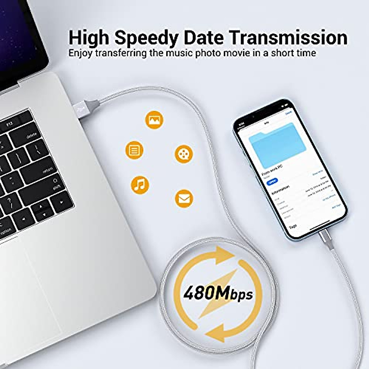 iPhone 13 14 Charger Cord - 3 Pack 3/6/10 ft MFi Certified Lightning Cable Nylon Braided Fast Charging Syncing Cord Compatible with iPhone 14 13 12 Pro Max 11 X Xs XR 8 7 6 Plus Mini iPad Airpods Gray