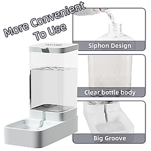 NKECOBJI Gravity Pet Feeder and Water Dispenser Set, Automatic Dog Feeder and Dog Water Dispenser for Dogs Cats Pets Animals Large Capacity(Water Feeder)