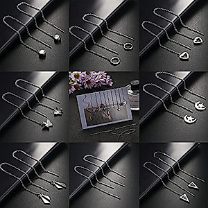 JOERICA 12 Pairs Stainless Steel Threader Earrings for Women Lightweight Chain Tassel Earrings Minimalist Curved Threader Dangle Drop Earrings Set