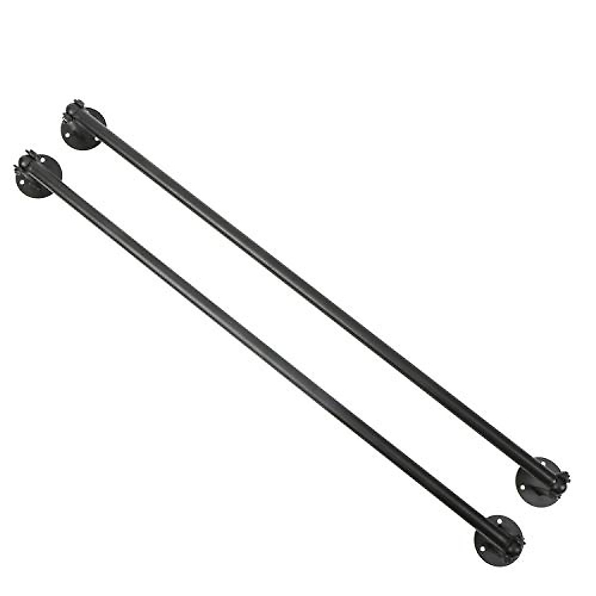 MYOYAY Corner Garment Rod 34in 2 Pack Industrial Pipe Clothes Hanging Bar Angle Adjustable Wall Mounted Clothes Rack Black Space Saving Metal Dryer Rails