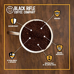 Black Rifle Coffee Company AK Espresso, Medium Roast Ground Coffee, 12 OZ Bag