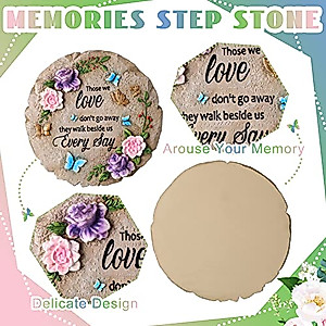 Memories Garden Stepping Stone Plaque Resin Sympathy Bereavement Gifts Beautiful Butterfly Flowers Memorial Stones Outdoor Memorial Plaque Garden Decor for Loss of Loved One Remembrance Gifts