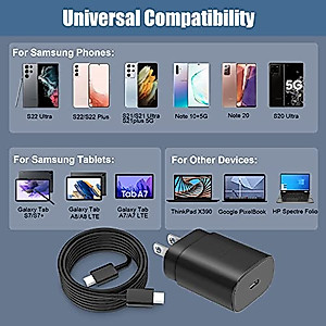 USB C Charger 25W Samsung Fast Charger Type C Super Fast Charging Block & 6.6ft Android Phone Charger Cable for Samsung Galaxy S23Ultra/S23/S23+/S22/S22Ultra/S22+/S21/S20/Note 10/20,Z Fold/Flip,2 Pack