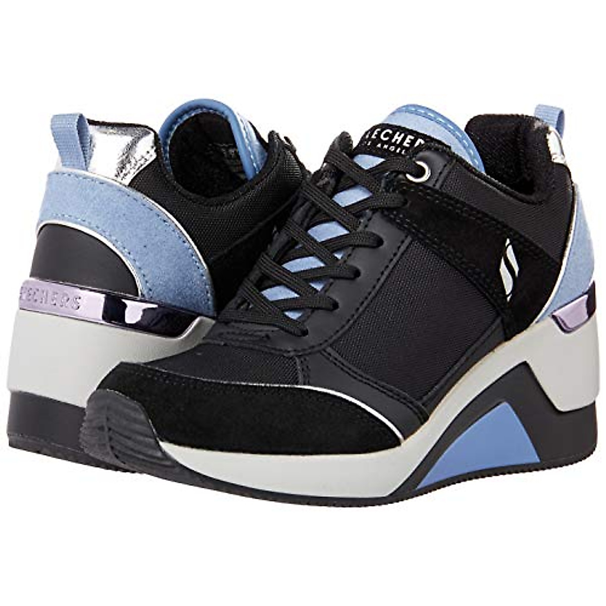 Skechers womens Million - High N' Fly BLACK 7.5 medium US