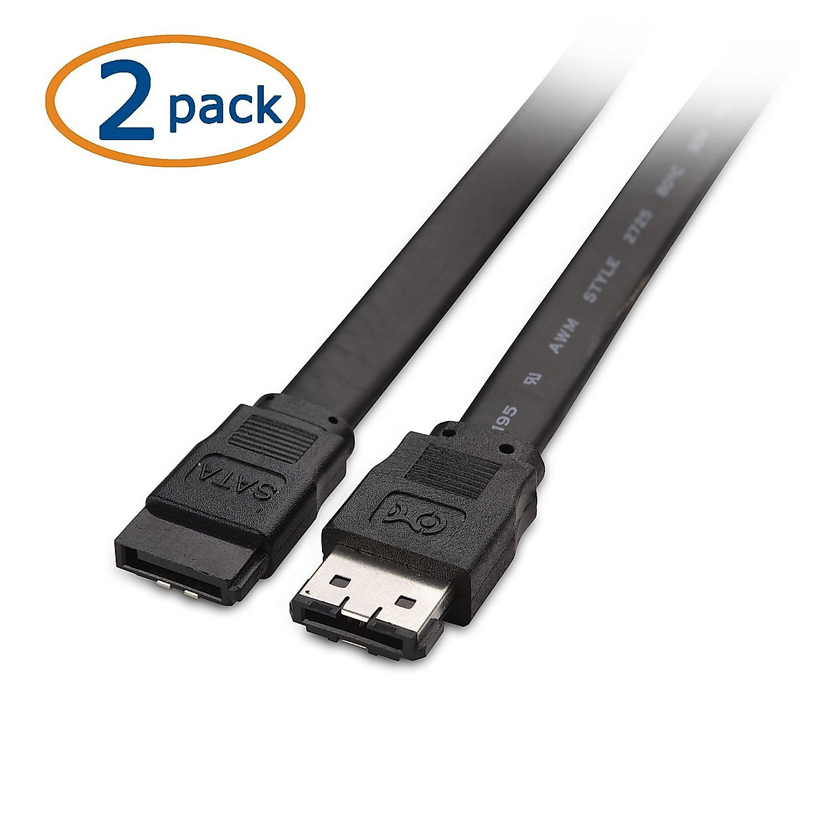 Cable Matters 2-Pack 6 Gbps SATA III to eSATA Cable 3 Feet