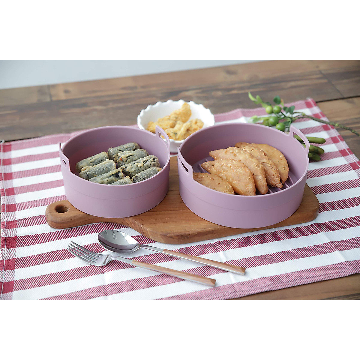 100% Platinum Silicone Pot for Air Fryer and Microwave (Pink, X-Large (Diameter 8.7 in))