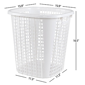 CadineUS 6 Pack Plastic Dirty Clothes Hamper, Laundry Basket with Handles, White