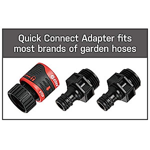 Eden 94122 Metal Adjustable 6-Pattern Sprinkler Bundle, Base, |Quick Connect Starter Set