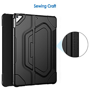 JETech Case for iPad Air 10.5 (3rd Generation 2019 Model) and iPad Pro 10.5 2017, Double-fold Stand with Shockproof TPU Back Cover, Auto Wake/Sleep (Black)