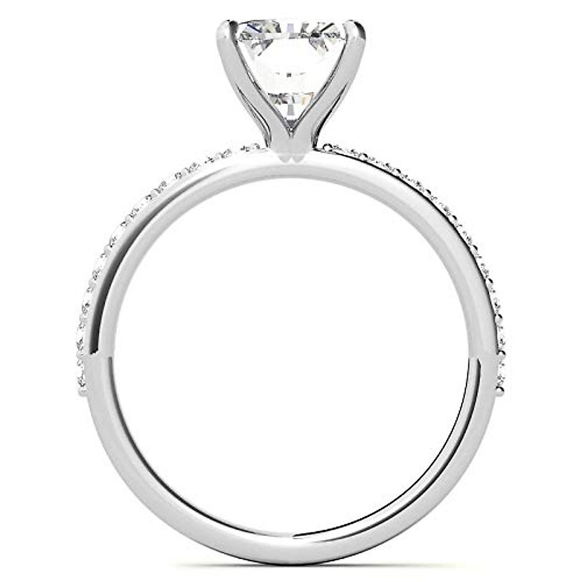 10K Solid White Gold Handmade Engagement Ring 2 CT Radiant Cut Moissanite Diamond Solitaire Wedding/Bridal Ring for Womens/Her Propose Ring Set (10.5)