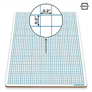 SCRIBBLEDO Dry Erase Graph Whiteboard 9" x 12" Double Sided Dry Erase Board with Grid for Home, School, Classroom, Kids and Students Portable Grid Board for Graphing and Geometry