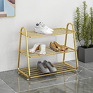 Shoe Rack Shoe Shelf Stackable Shoe Rack 3-Layer Shoe Rack Floor Standing Shoe Shelf Wrought Iron Shoe Storage Rack Entryway Living Room Bedroom Hallway Shoe Storage Organizer Shoe Bench Stackable Sh