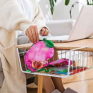 2 Pack Under Shelf Wire Basket, Hanging Storage Baskets Under Cabinet Add-on Storage Racks for Cabinet Thickness Max 1.3 inch, Slide-in Baskets Organizer for Kitchen Pantry Desk Bookshelf (white)