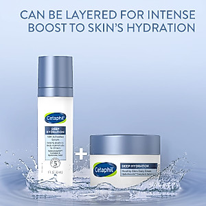 Cetaphil Deep Hydration Fragrance Free 48 Hour Activation Serum, 1 Fl oz, 48Hr Dry Skin Face Moisturizer for Sensitive Skin, With Hyaluronic Acid, Vitamin E & B5, Dermatologist Recommended