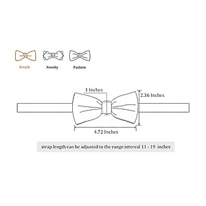 Manoble Men's Adjustable Metal Wings Two Layer Neck Bowtie Bow Tie (Black)