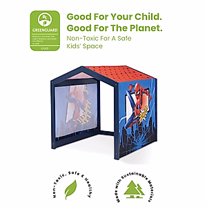 Marvel Spider-Man Indoor Playhouse with Fabric Tent for Boys and Girls by Delta Children, Great Sleep or Play Area for Kids - Fits Toddler Bed, Greenguard Gold Certified
