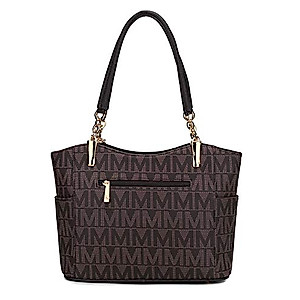 Mia K Collection Shoulder Handbag for Women: Vegan Leather Satchel-Tote Bag, Top-Handle Purse, Ladies Pocketbook Red