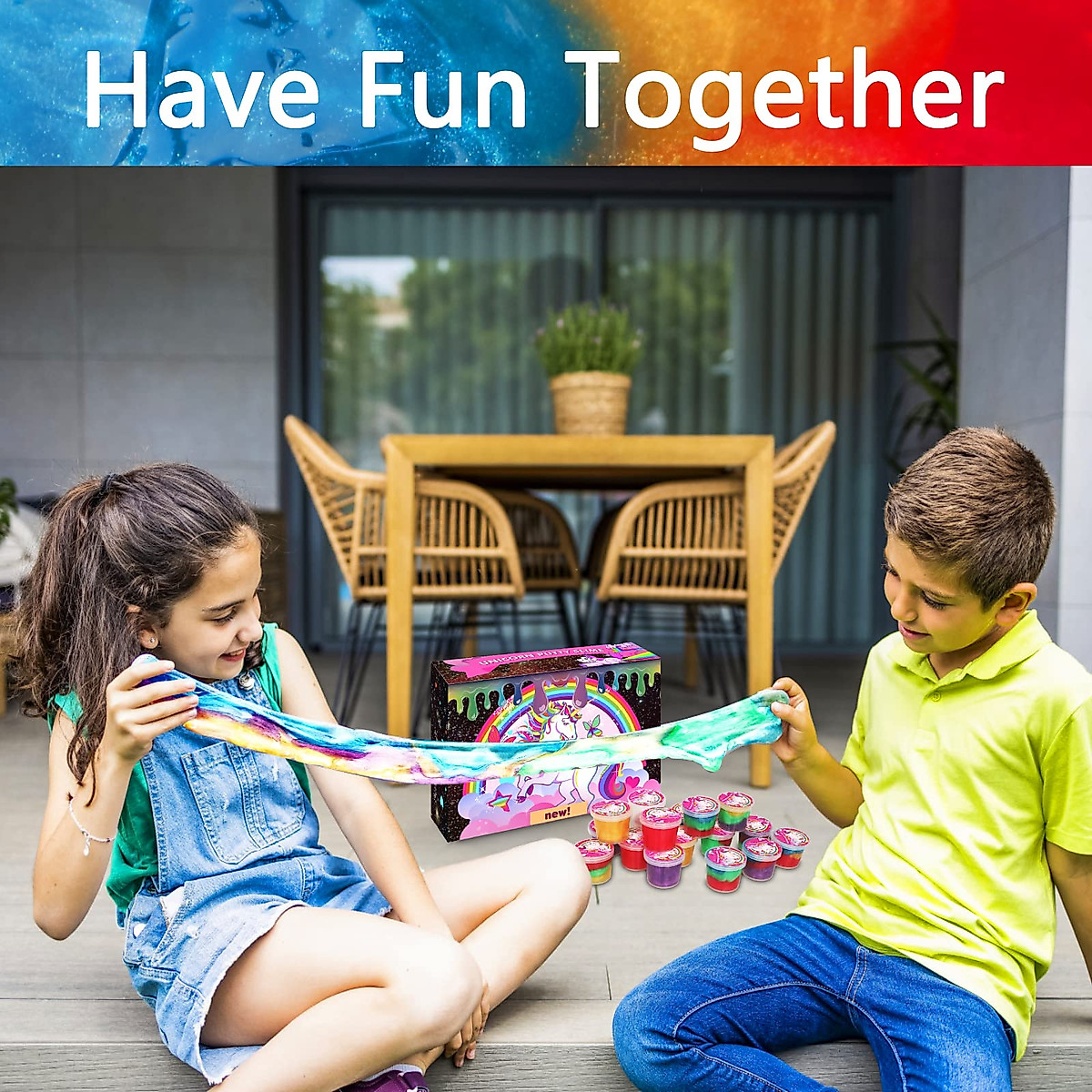 BVEHSR 48 Packs Galaxy Putty Slime, Party Favor for Kids Girls & Boys, Adults, Non Sticky, Stress & Anxiety Relief, Wet, Super Soft Sludge Toy,Easter Basket Stuffers