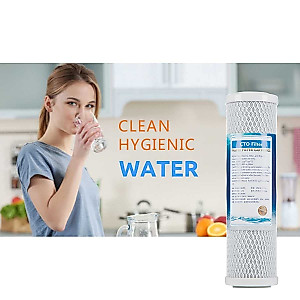 CTO Carbon Block Filters 10" x 2.5" Activated Carbon Block Carbon Filter (5 Micron) Compatible with Most 10" Standard Whole House Water Filtration Systems Under Sink