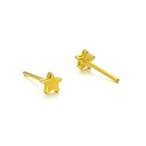 CHOW SANG SANG 999.9 24K Gold Price-by-Weight Gold Star Stud Earrings for Women 69449E (Approx. 0.028 tael (1.04 g))