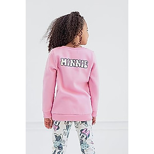 Disney Minnie Mouse Little Girls Pullover Sweatshirt & Leggings & Scrunchie pink/white 7-8