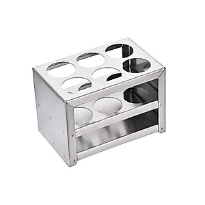 uxcell 304 Stainless Steel Test Tube Holder Lab Stand Rack 6 Hole 3 Layer for 26-30mm Tubes