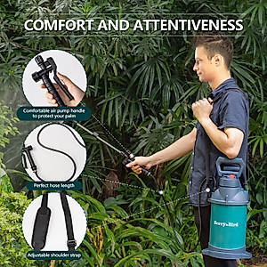 Berry&Bird 1.5 Gallon Green Polyethylene Garden Pump Sprayer, Compact, Ergonomic, Adjustable Nozzle, Shoulder Strap, Safety Valve, Multi-Purpose Lawn & Garden Sprayer
