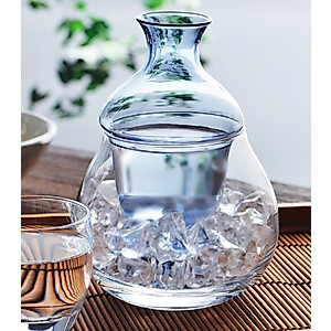 Toyo Sasaki Glass Cold Sake Cup, Blue, 4.3 x 4.3 x 5.7 inches (11 x 11 x 14.5 cm), Diameter: 1.5 inches (3.8 cm)