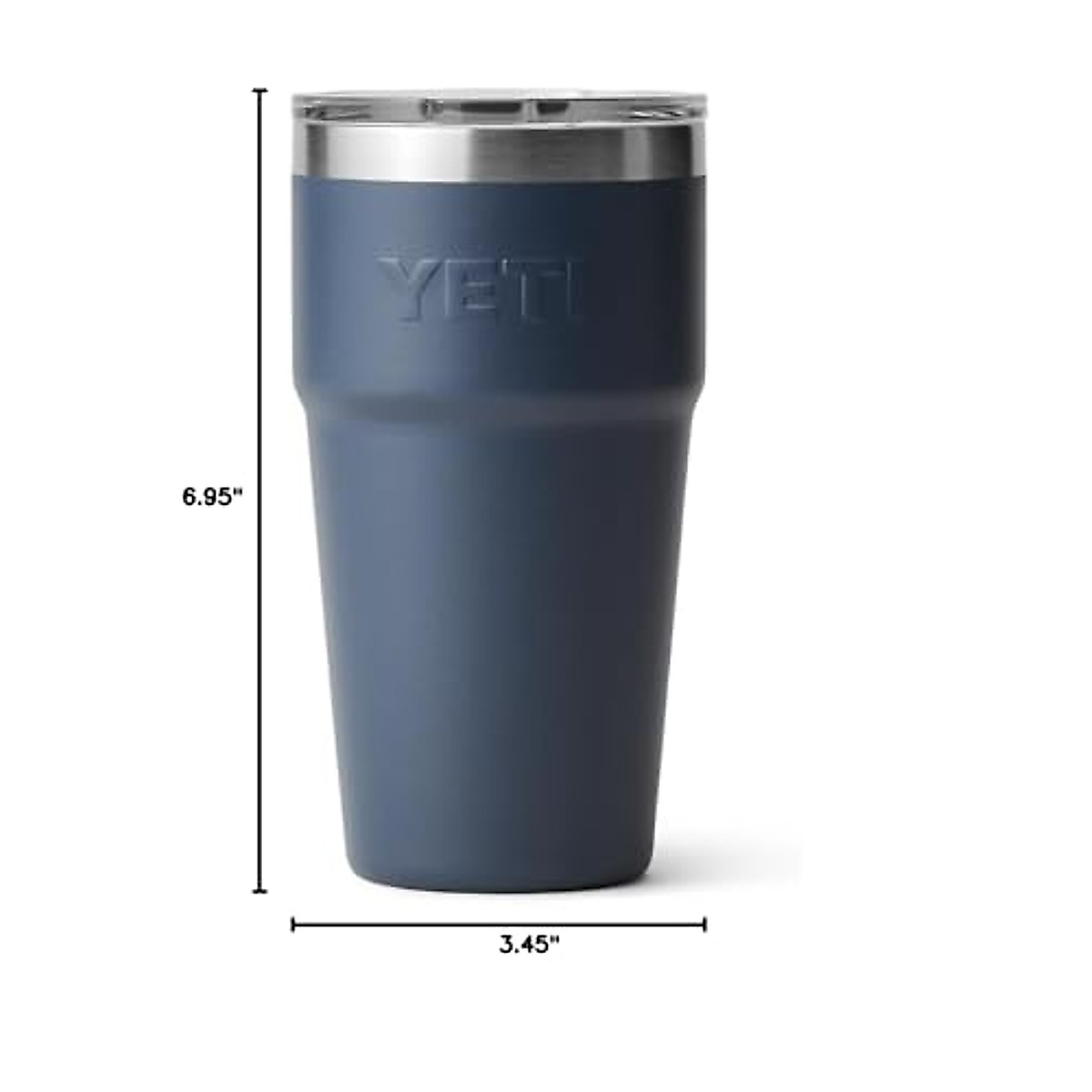 YETI Rambler 20 oz Stackable Tumbler, Stainless Steel, Vacuum Insulated with MagSlider Lid, Navy