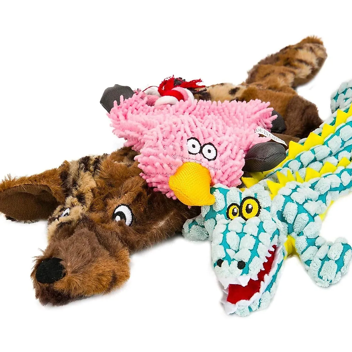 AZSSMUK Dog Squeaky Toys, Pet Crinkle Dog Toy No Stuffing Dog Plush Toys with Durable Double Layer Fabric for Small Large Dogs Chew Toys Set (3PCS)