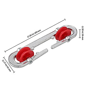KEILEOHO 4 Pack Clothesline Spreader, Aluminum Clothesline Spreader Plastic Wheel Splitter Pulley Separator Accessories Clothesline Tool for Long Clotheslines, Silver