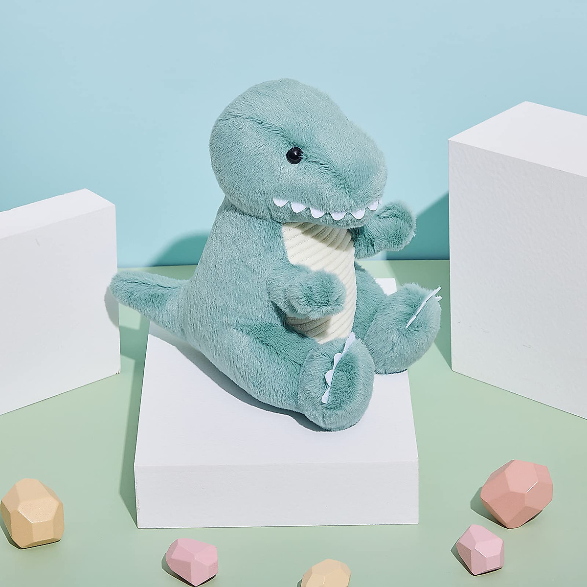 TCBunny Baby Dinosaur Bedtime Stuffed Animal Plush Toy 12", Gifts for Birthday, Valentine, Christmas (T-Rex, Blue), (BPT-0008-BL)