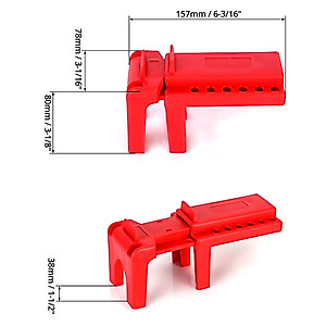 QWORK Ball Valve Lockout, Safety Lock, 1/2" - 2-1/2" Diameter, Red