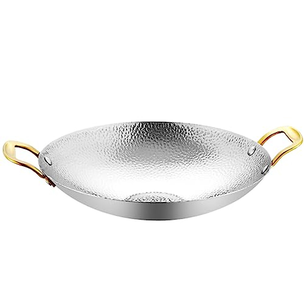 Stainless Steel Cookware Pan with Handle 9inch Non Stick Stir Fry Pans Stockpots Korean Ramen Pot for Gas Induction Or Electric Stove Golden Non Stick Frying Pan