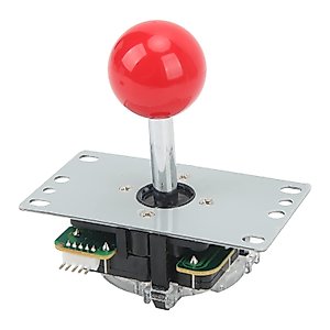 Joystick, Rocker & Ball & Spacer, Game DIY kit Replacement Parts, Pin Circuit Board with Ball for (61.82 x 84.49 x 102.16mm) (Red)
