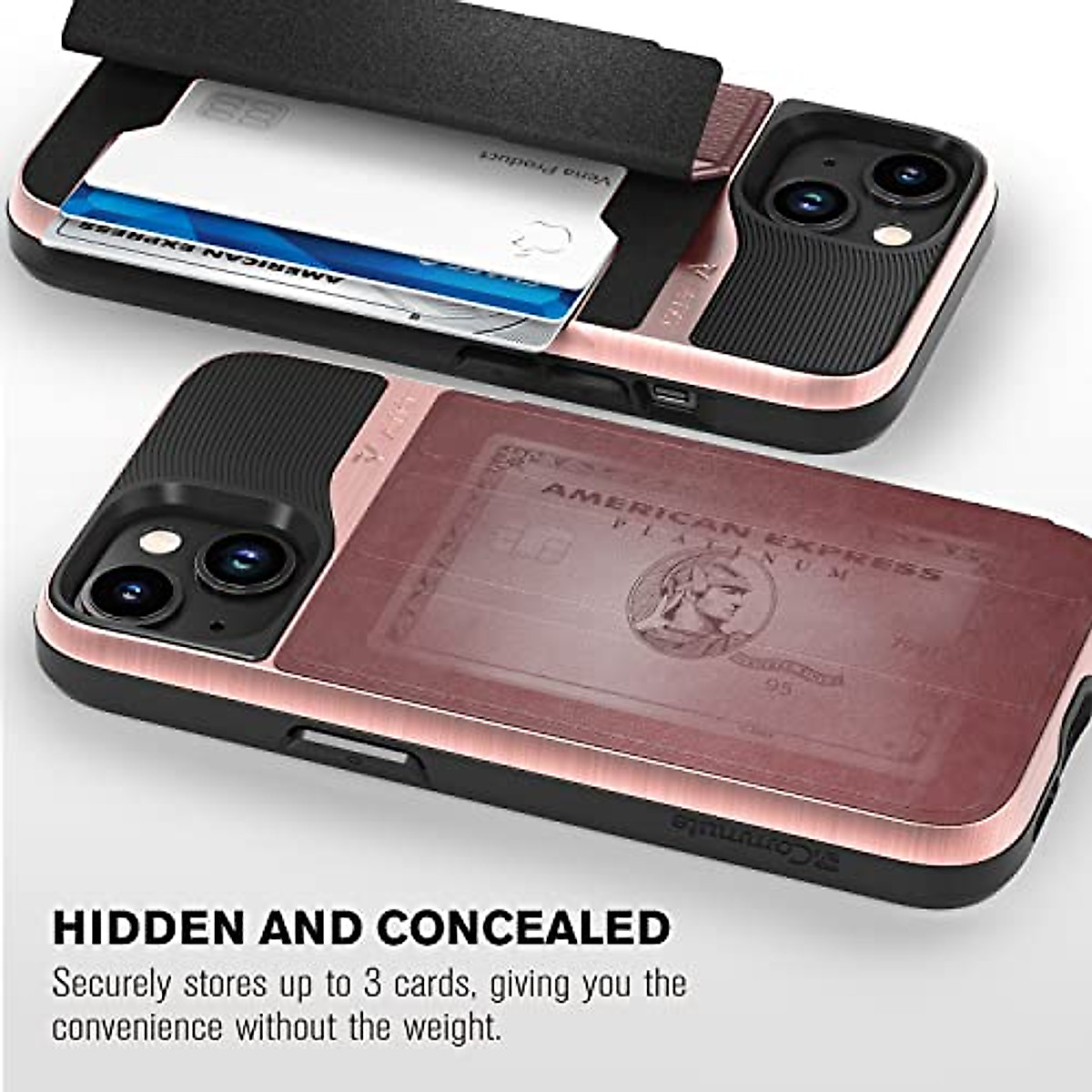 VENA vCommute Wallet Case Compatible with Apple iPhone 14 (6.1"-inch), (Military Grade Drop Protection) Flip Leather Cover Card Slot Holder with Kickstand - Red