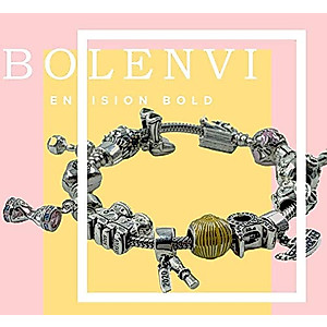 Bolenvi Black Enamel Car Keys Sports Vehicle Driver 925 Sterling Silver Charm Bead Pendant for Pandora & Similar Charm Bracelets or Necklaces