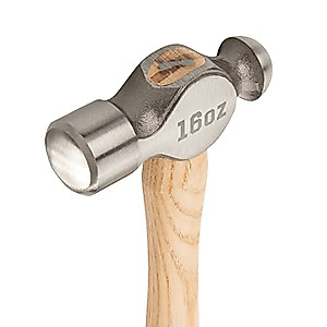 ESTWING Ball Peen Hammer - 16 oz Metalworking Tool with Forged Steel Head & Hickory Wood Handle - MRW16BP