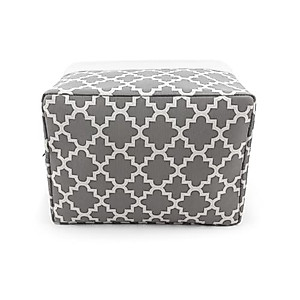 HYGGE + Linen Storage Bin Basket 15.8" x 12.5" x 10" Durable fabric & lightweight design. Great for storing toys, books, linens, games, clothing, baby products & more! (WHITE/QTF GREY, 2 PACK)